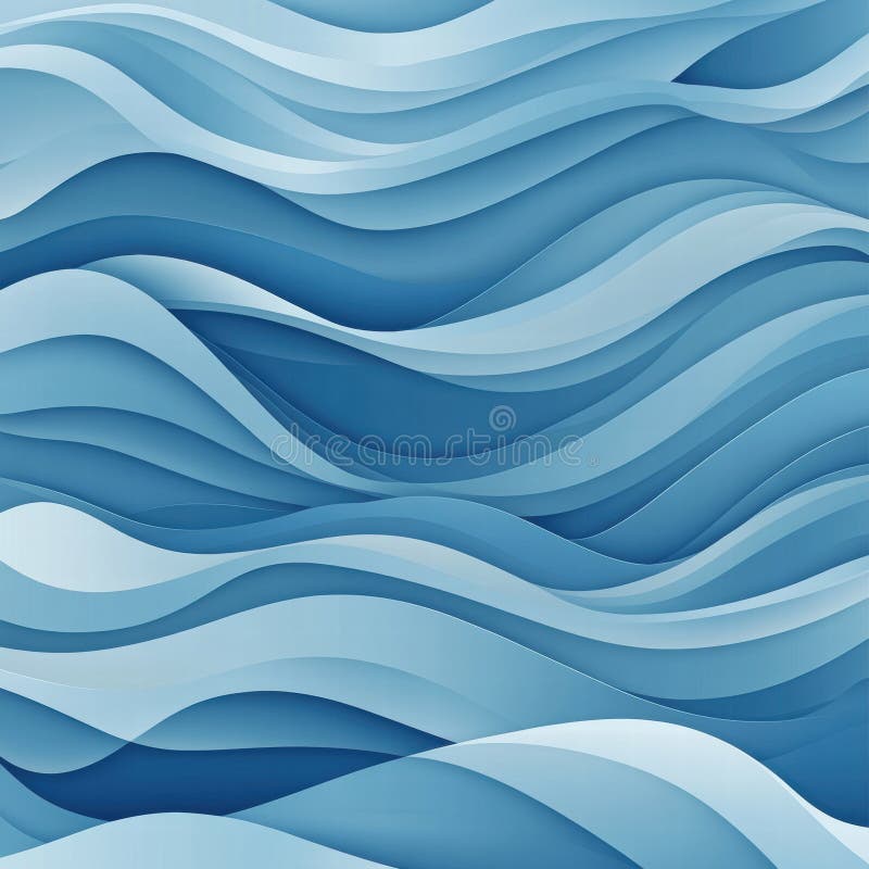 Seamless Wave Pattern in Shades of Blue Creates a Calming Effect for ...