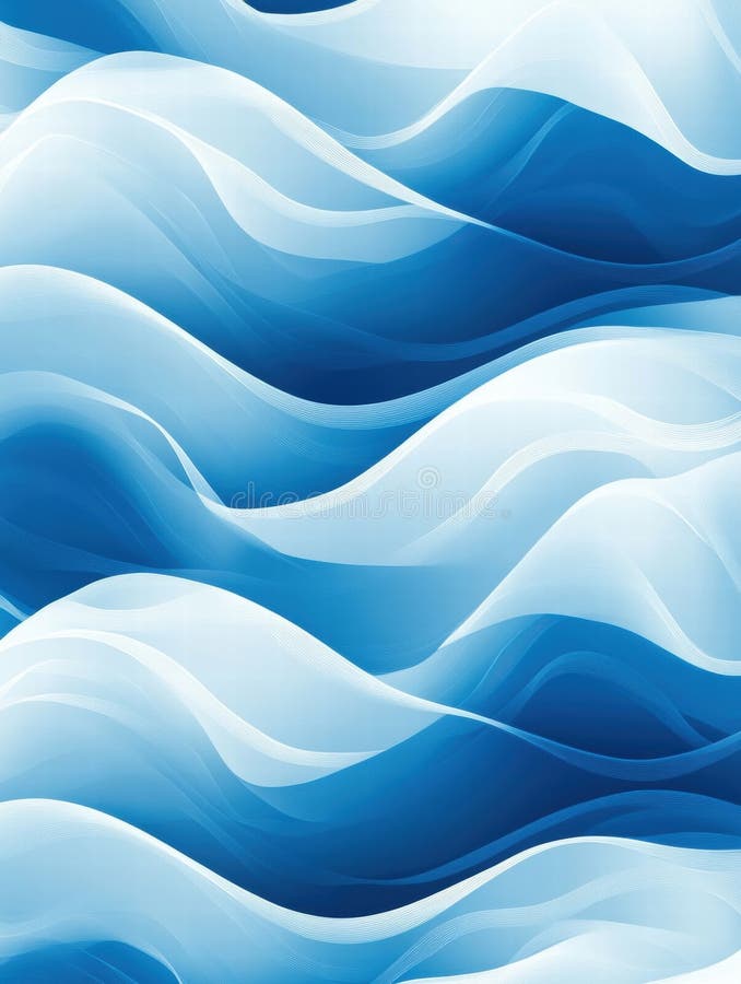 Seamless Wave Pattern in Shades of Blue Displaying Fluid Movement and ...