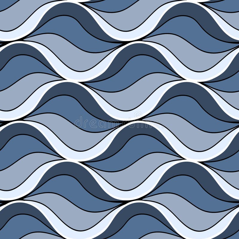 Seamless Wave Pattern. Striped Texture with Many Lines Stock Vector ...