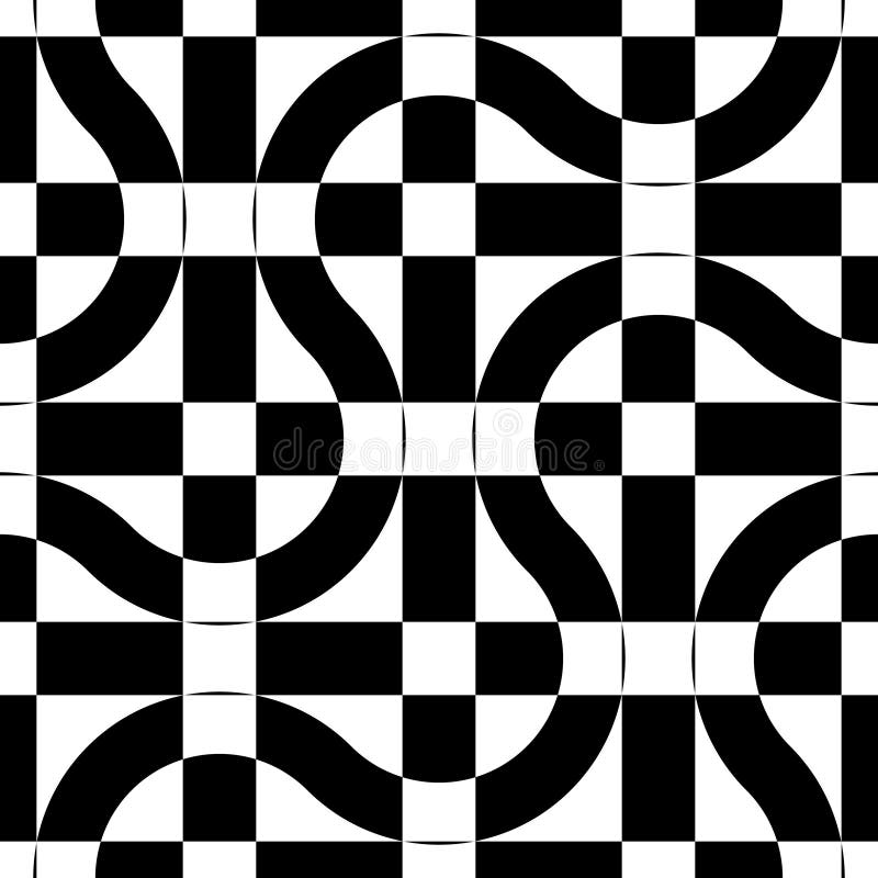 Seamless Wave and Square Pattern Stock Vector - Illustration of modern ...