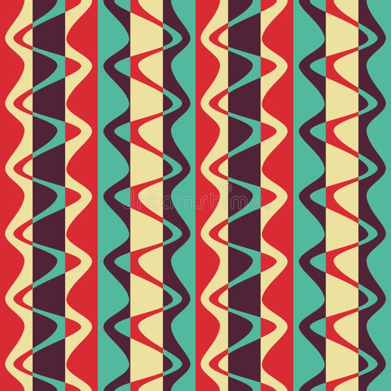 Seamless Wave and Stripe Pattern Stock Vector - Illustration of shape ...
