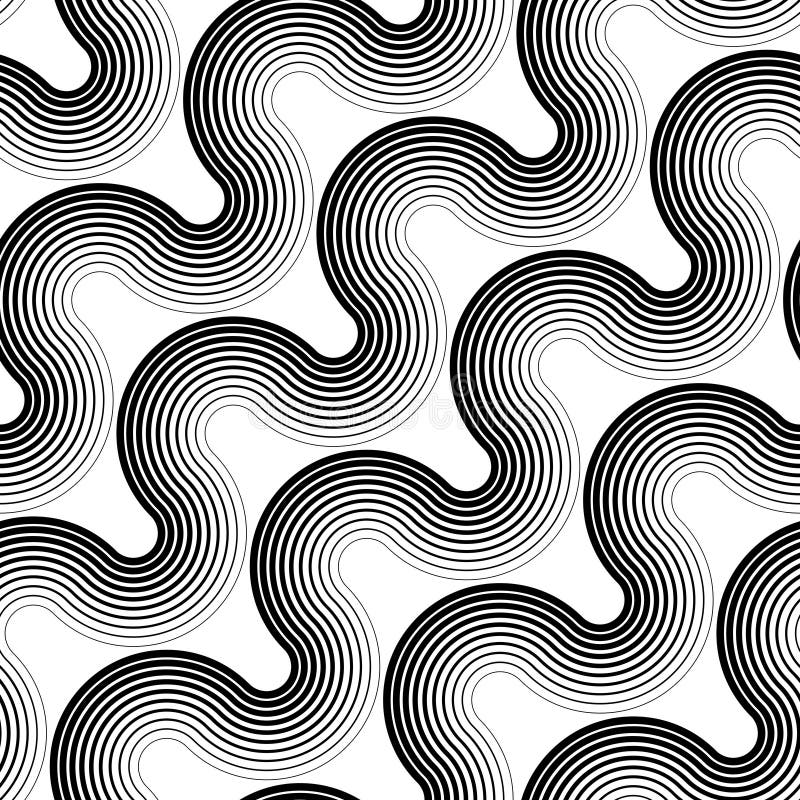 Seamless Wave and Stripe Pattern Stock Vector - Illustration of ...