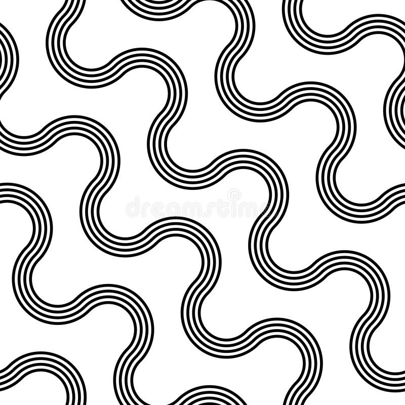 Seamless Wave and Stripe Pattern Stock Vector - Illustration of ...