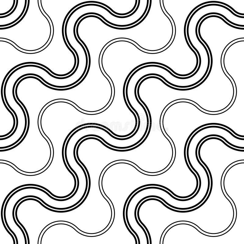 Seamless Wave and Stripe Pattern Stock Vector - Illustration of ...