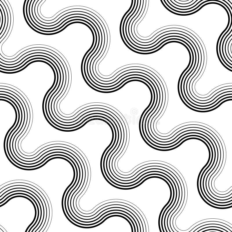 Seamless Wave and Stripe Pattern Stock Vector - Illustration of ...