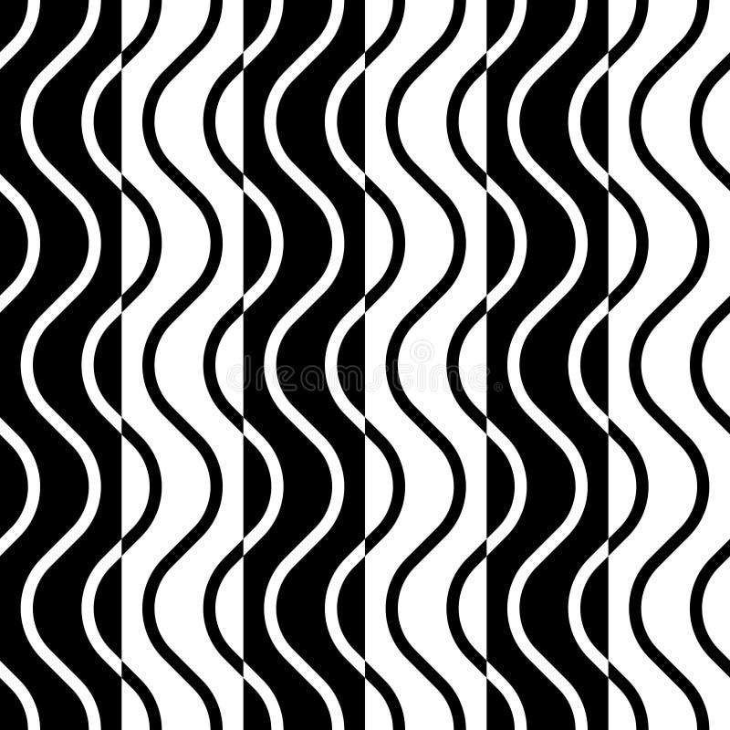 Seamless Wave and Stripe Pattern Stock Vector - Illustration of curve ...