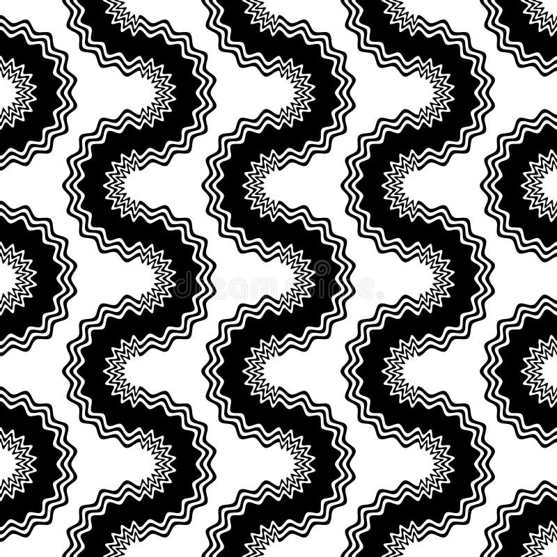 Seamless Wave and Stripe Pattern Stock Vector - Illustration of ...