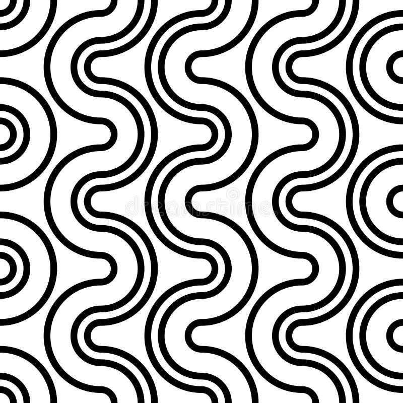 Seamless Wave and Stripe Pattern Stock Vector - Illustration of fashion ...