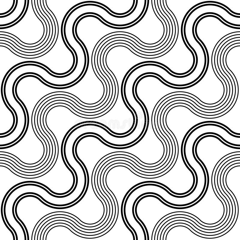 Seamless Wave and Stripe Pattern Stock Vector - Illustration of modern ...
