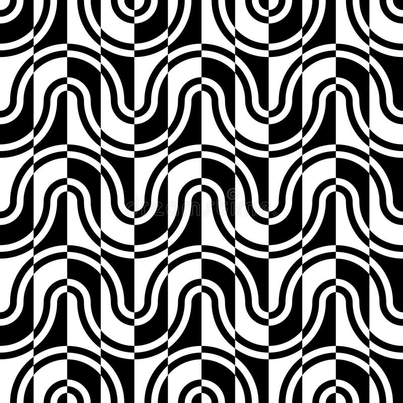 Seamless Wave and Stripe Pattern Stock Vector - Illustration of repeat ...