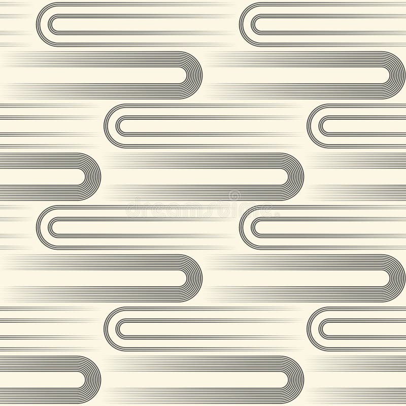 Seamless Wave and Stripe Pattern. Simple Black and White Regular Line ...