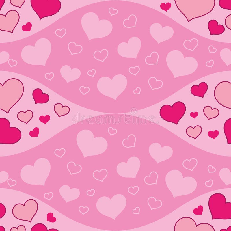 Seamless waves and hearts stock vector. Illustration of birthday - 18965870