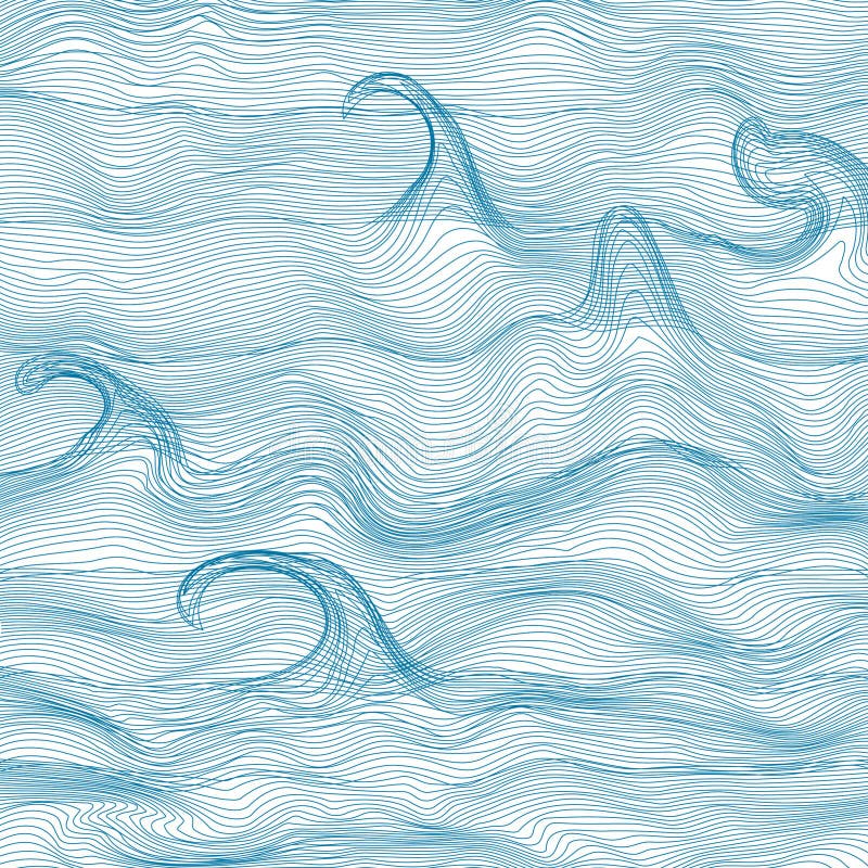 Seamless Waves Pattern in Ocean Colors Stock Vector - Illustration of ...