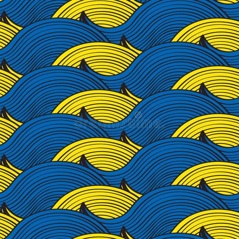 Seamless waves patterns stock vector. Illustration of fabric - 98987565