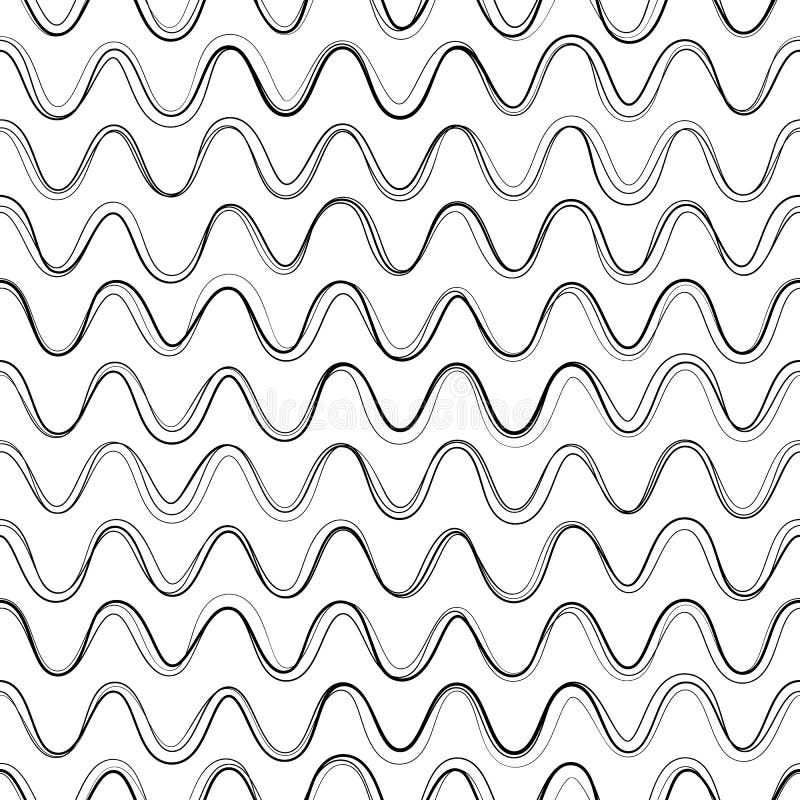 Seamless Wavy Scribbles Doodle Pattern. Stock Vector - Illustration of ...