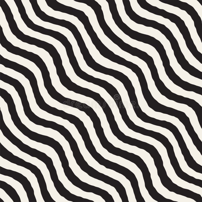 Seamless Wavy Hand Drawn Stripes Pattern. Repeating Vector Texture ...
