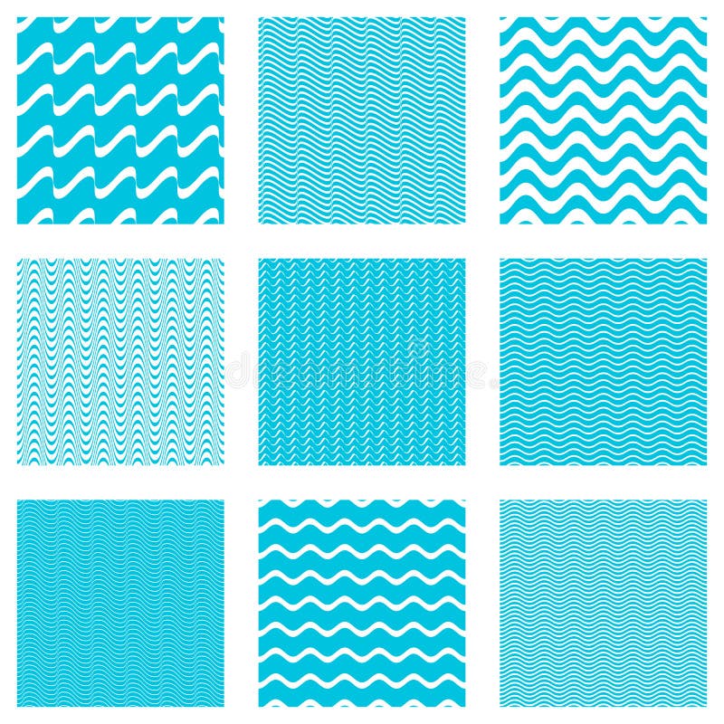 Seamless Wavy Line Patterns Collection Stock Vector - Illustration of ...