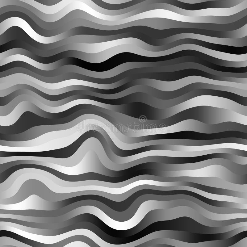 Seamless Wavy Monochrome Stripes Surface Pattern Design for Background ...