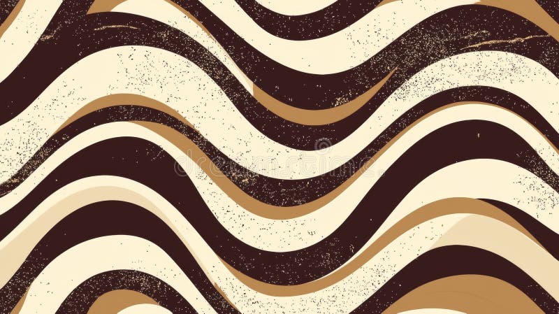 Seamless Wavy Retro Pattern Featuring Brown and Beige Stripes Creating ...