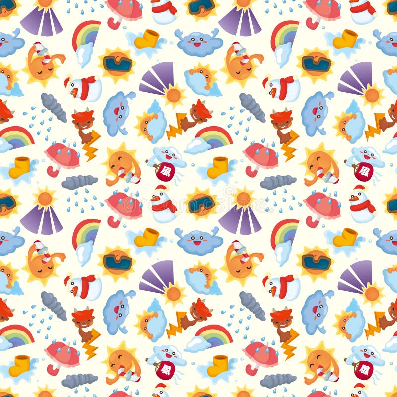 Seamless weather pattern stock vector. Illustration of decor - 22018140