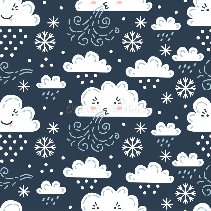 Seamless Weather Pattern. Vector Illustration for Kids Stock Vector ...