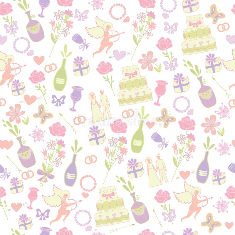 Seamless Wedding Card Background Stock Vector - Illustration of royal ...