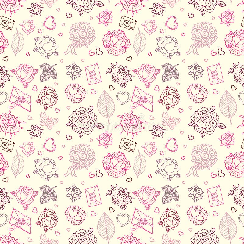 Seamless wedding patterns. stock vector. Illustration of leaf - 44329656