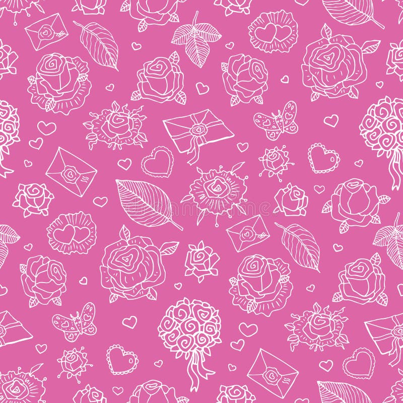 Seamless wedding patterns. stock vector. Illustration of flower - 44556959