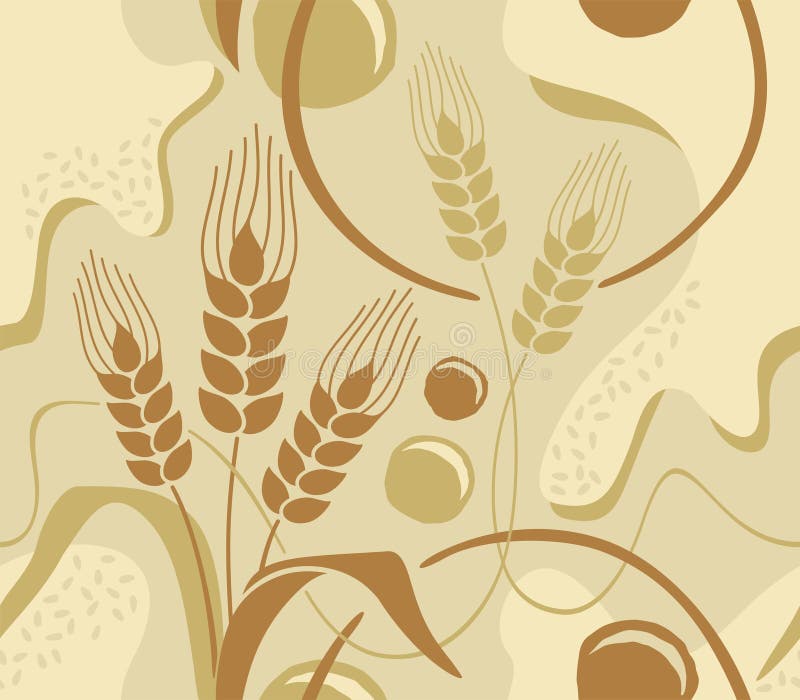 Seamless Wheat Pattern - Flour or Cereals Stock Illustration ...