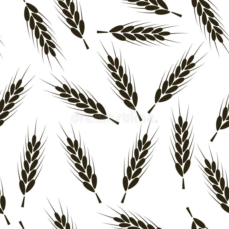 Seamless Wheat Pattern Vector Background. Wheat Bread Harvest Cereal ...