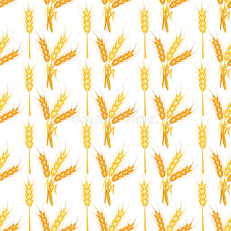 Seamless Wheat Pattern Vector Illustration Stock Vector - Illustration ...