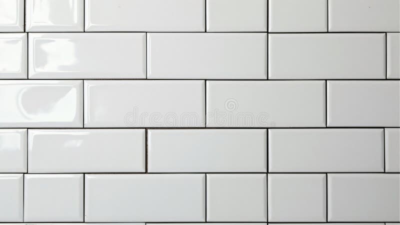Seamless White Ceramic Tile Wall Panel Texture with Black Grout Lines ...