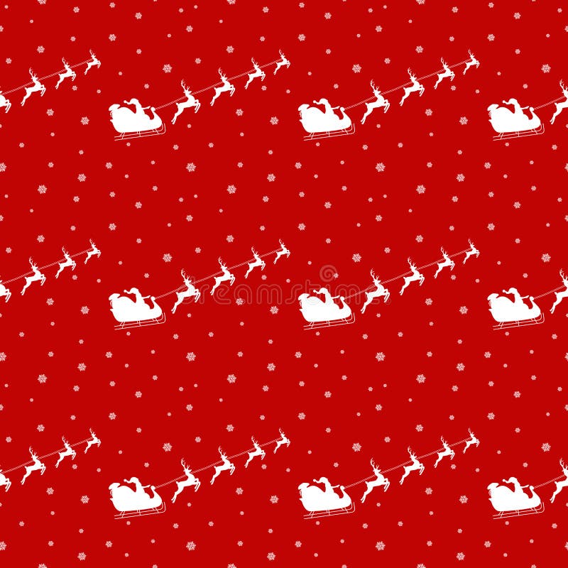 Seamless White Christmas Pattern with Santa. Red Background Stock ...