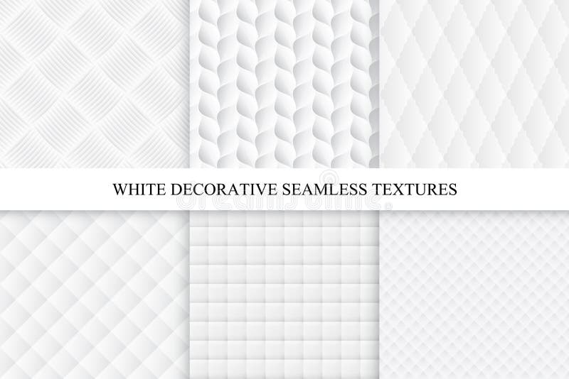 Seamless White Decorative Textures. Stock Vector - Illustration of ...