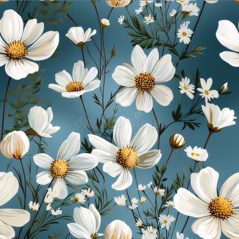 Seamless White Floral Pattern As Abstract Background, Wallpaper, Banner ...