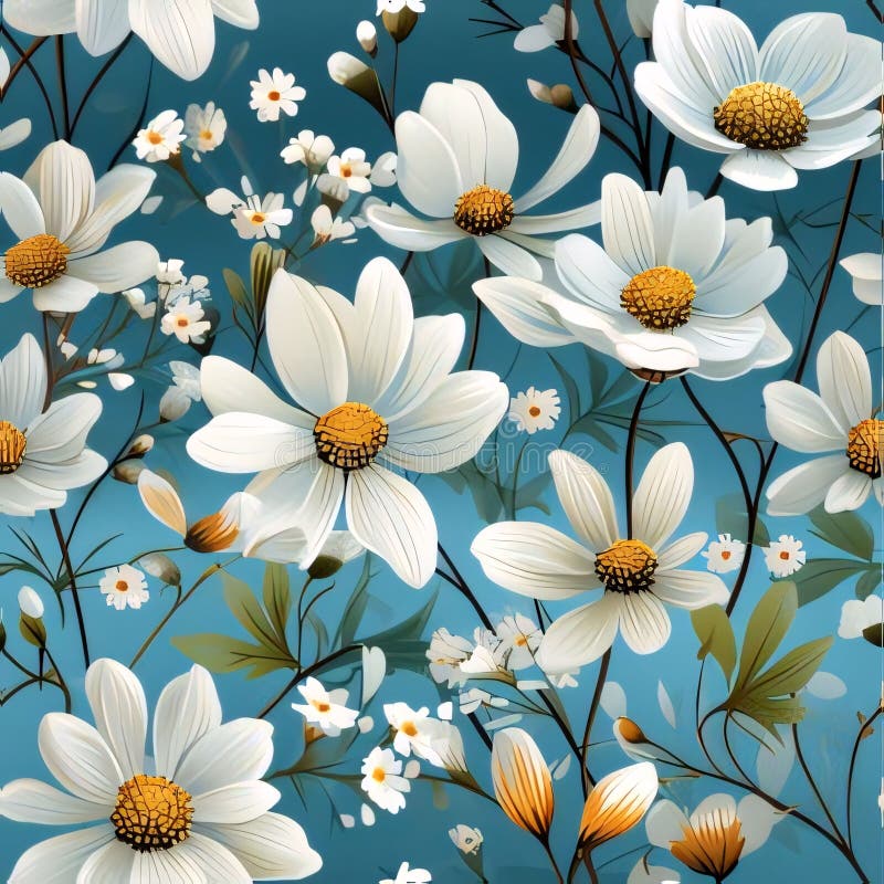 Seamless White Floral Pattern As Abstract Background, Wallpaper, Banner ...