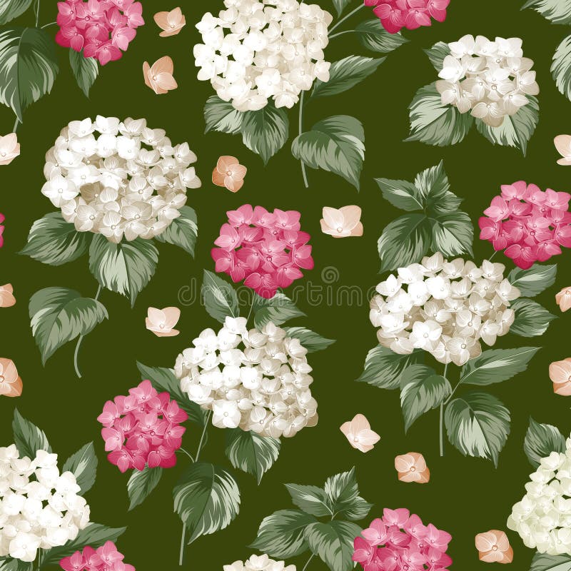 Seamless White Flowers Pattern. Stock Vector - Illustration of rose ...