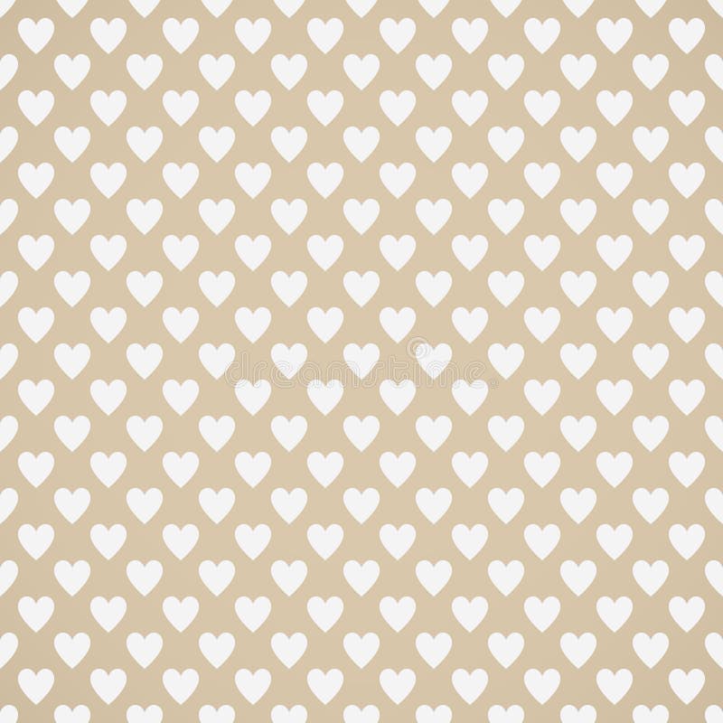Seamless White Hearts Pattern on Brown Background Stock Vector ...