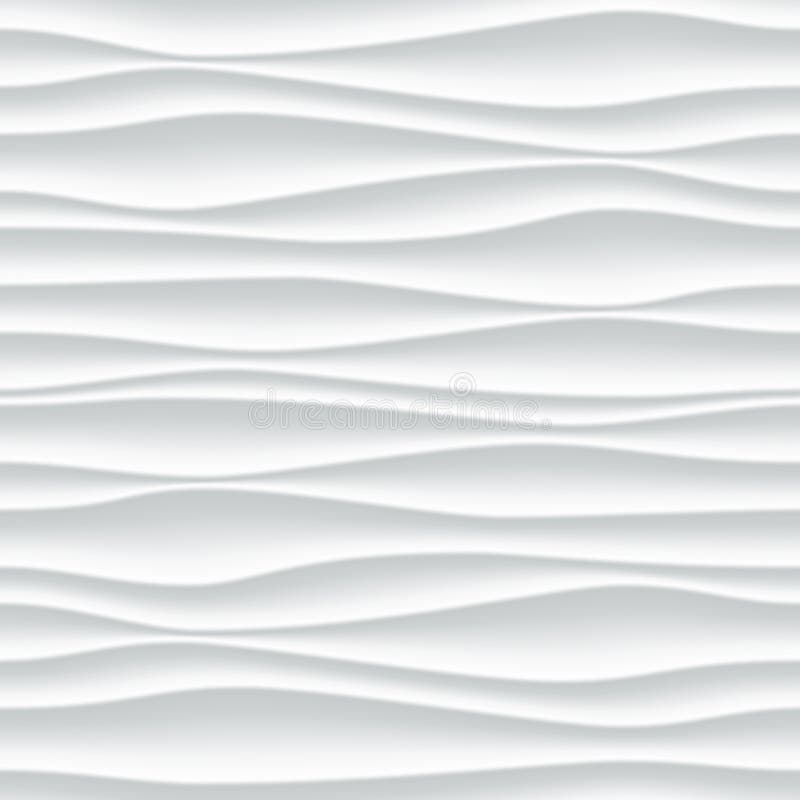 Seamless White Pattern Background with Wave Wall Texture. Vector Modern ...