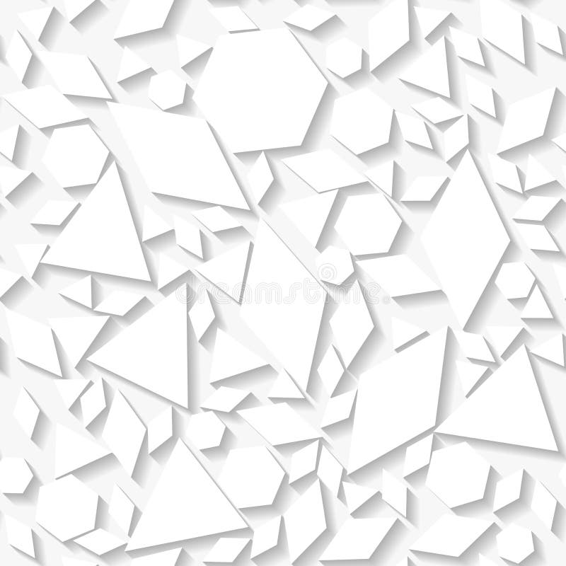 Seamless White Pattern with Geometrical Shapes Stock Illustration ...