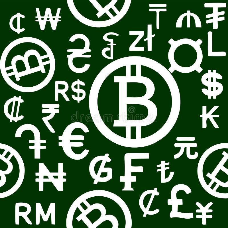 Seamless White Pattern of Graphic Symbols of Different Currencies of ...