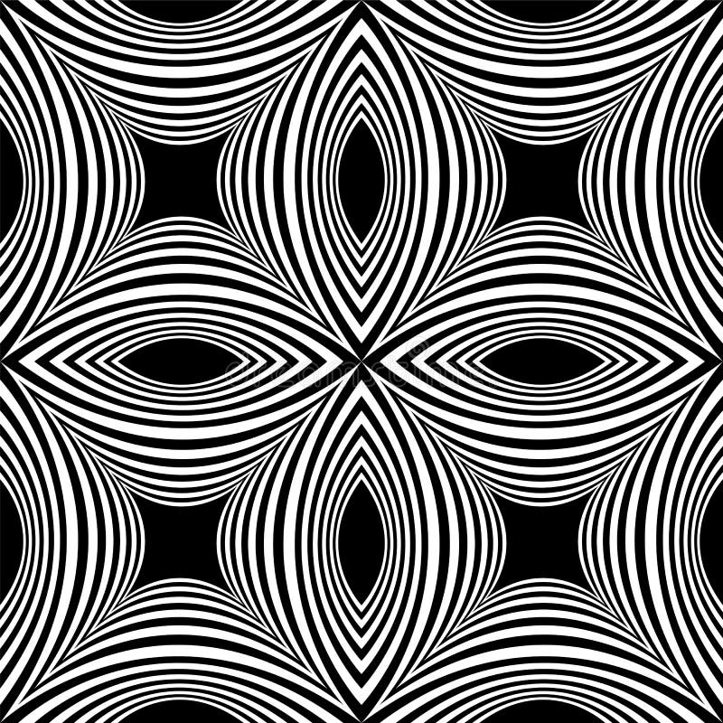 Seamless White Striped Pattern of Concave Rectangle on Black Background ...