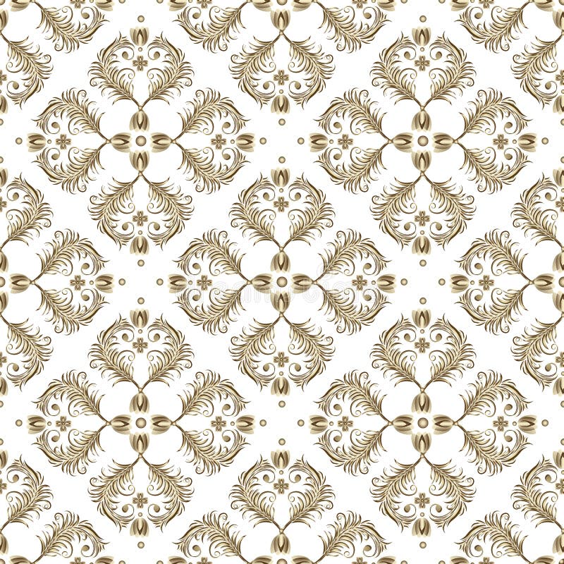 Seamless White Vintage Pattern Stock Vector - Illustration of vector ...