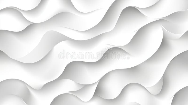 Seamless White Wave Pattern, Minimalist Elegant Monochromatic Design ...