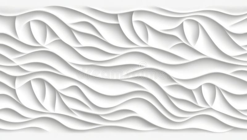 A Seamless White Wave Texture with an Elegant Monochrome Pattern Serves ...