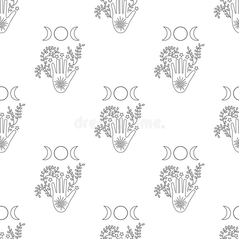 Seamless wicca pattern stock vector. Illustration of graphic - 206705774