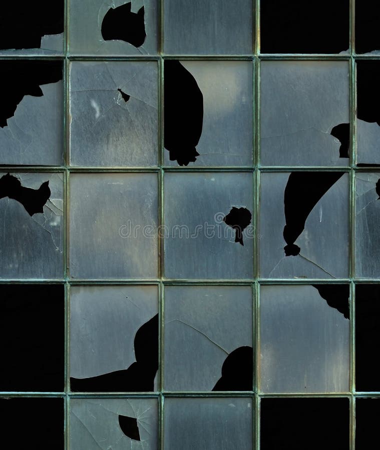 Seamless Window with Broken Glass Texture Stock Image - Image of ...