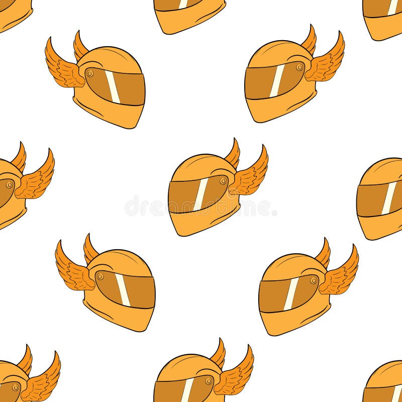 Seamless Winged Motorcycle Helmets Stock Vector - Illustration of ...