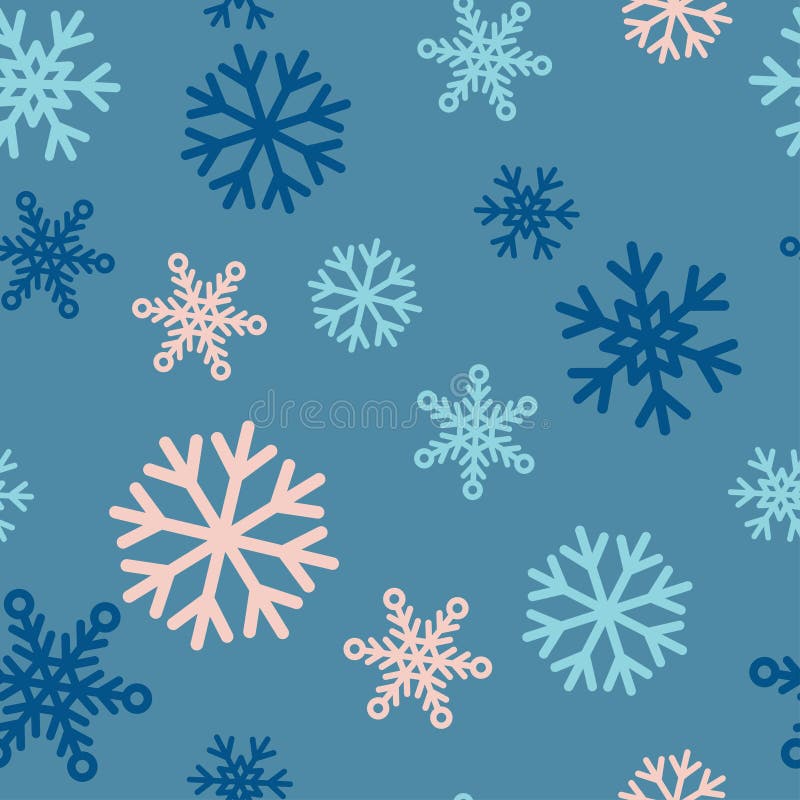 Seamless Winter Pattern Background with Snowflakes Stock Vector ...