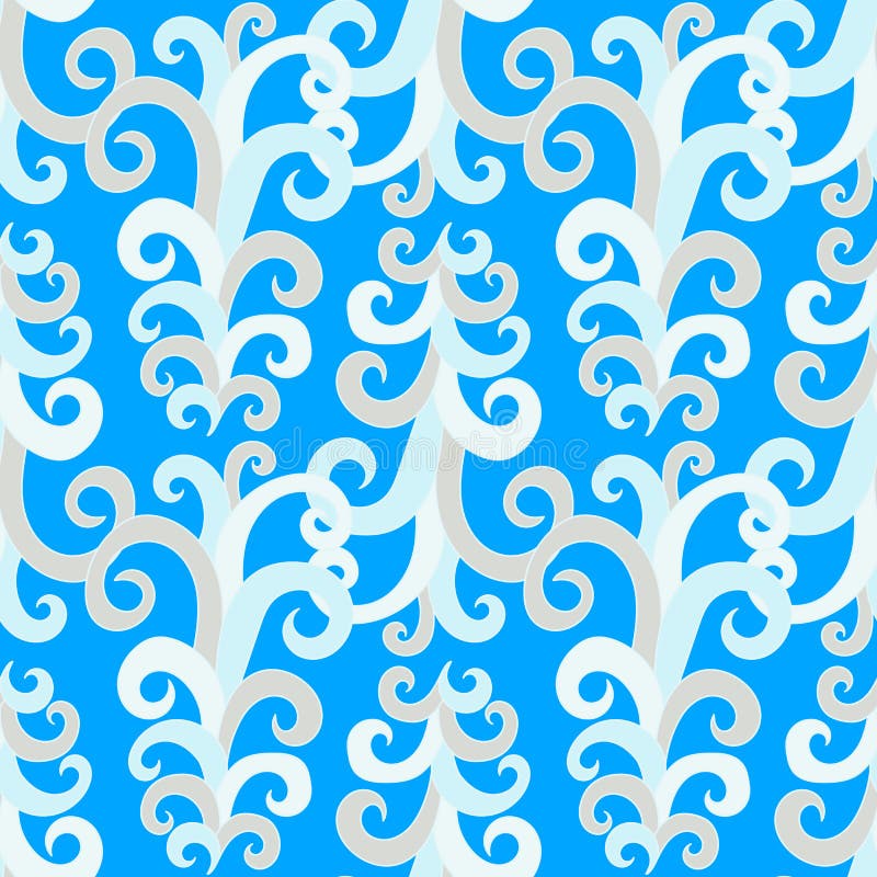 Seamless Winter Pattern with Frozen Curls. Stock Vector - Illustration ...